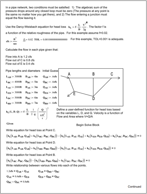 Solved: Piping System Flow Problem Using Solve Block - PTC Community