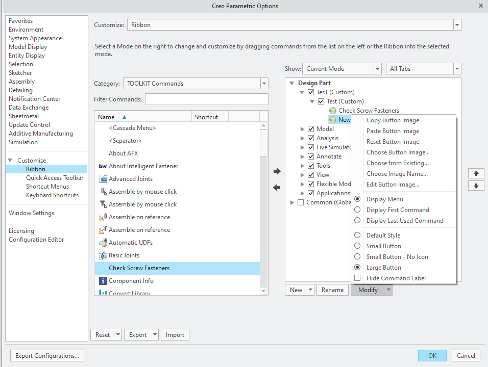 Solved: Re: Customization of toolbox in creo parametric - PTC Community