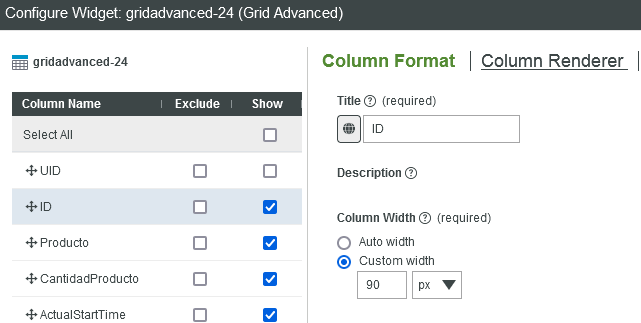 Grid advanced widget. Not modify column width duri... - PTC Community