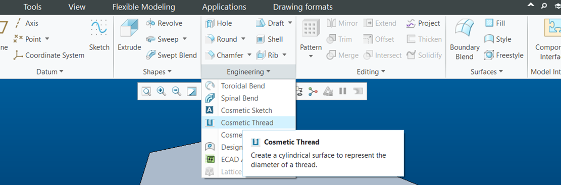 Solved: Unable to open cosmetic thread interface - PTC Community