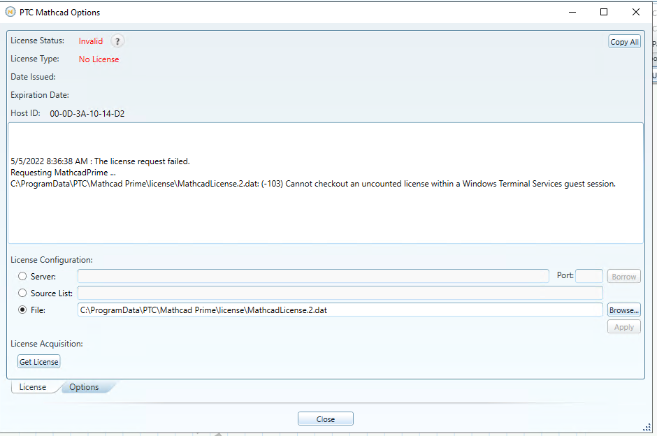 Solved: Licensing on Workspot (VM) - ...Windows Terminal S... - PTC ...