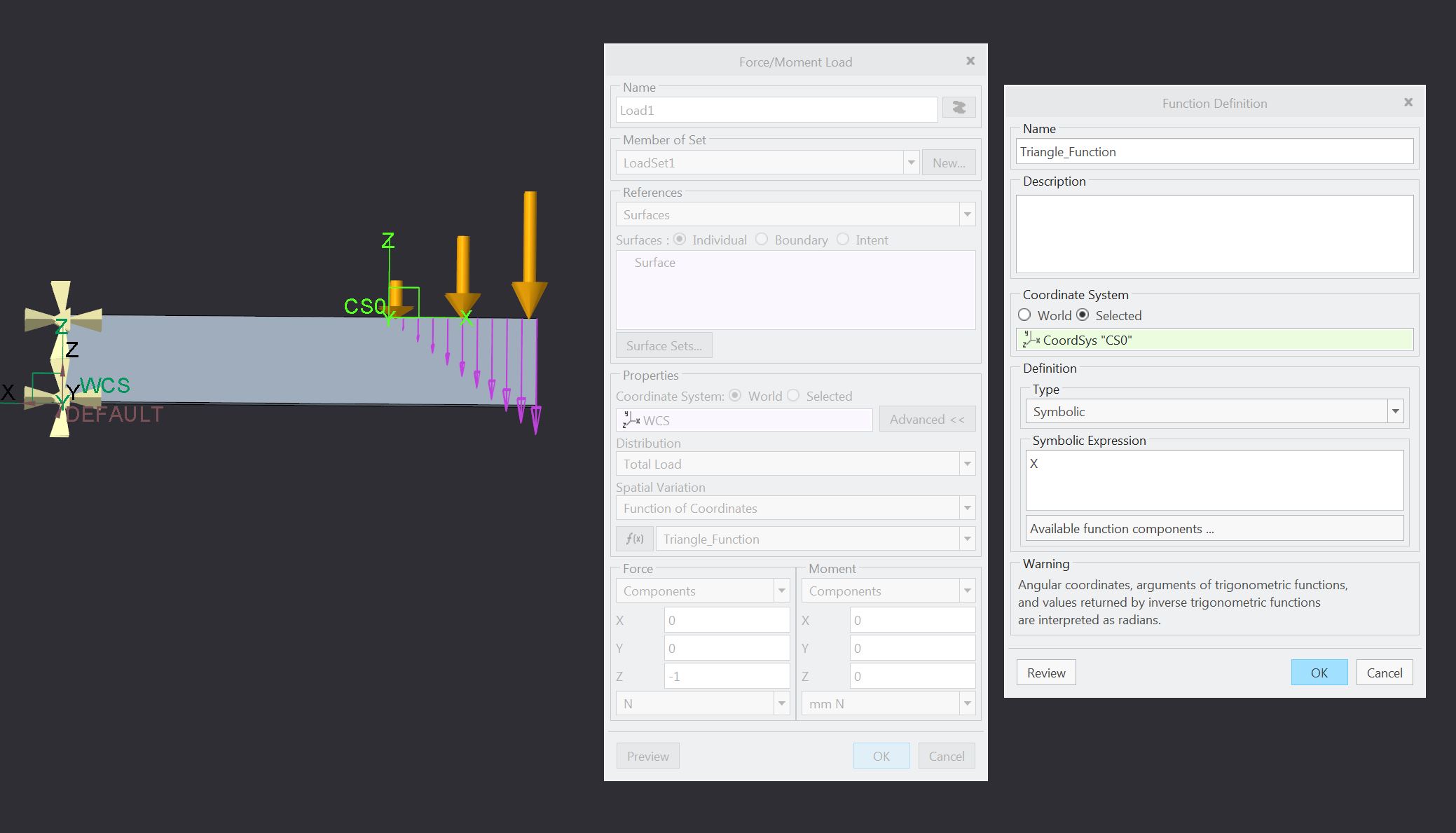 Solved: Triangular Load in Creo Simulate - PTC Community