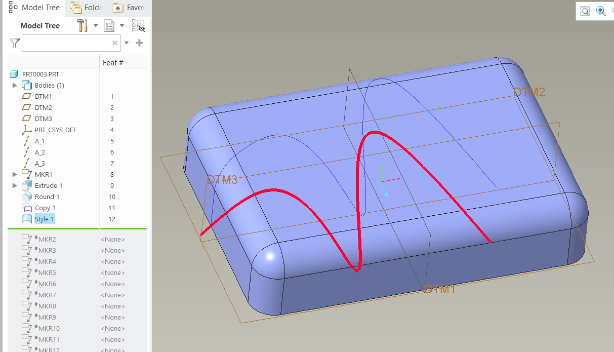 Solved: How to draw a freehand curve fitting the surface o... - PTC ...