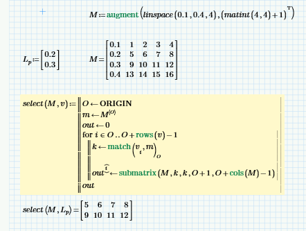 Solved: Retrive horizontal matrix rows based on vector in ... - PTC ...