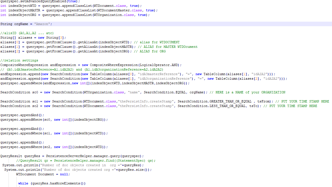 Need to query the WTDocument from the particular O... - PTC Community