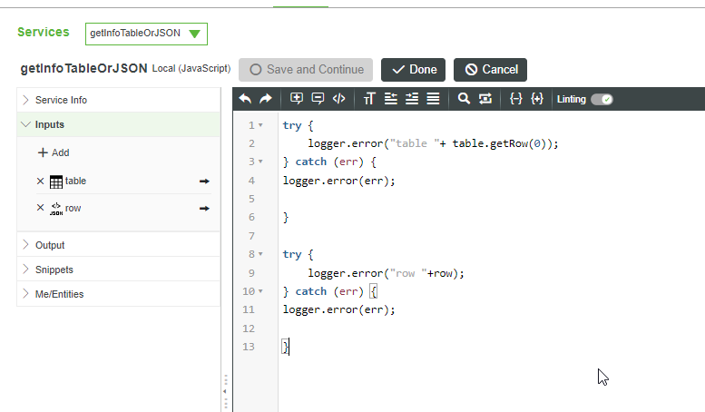 Solved: How to pass nth row of a infotable as argument. - PTC Community