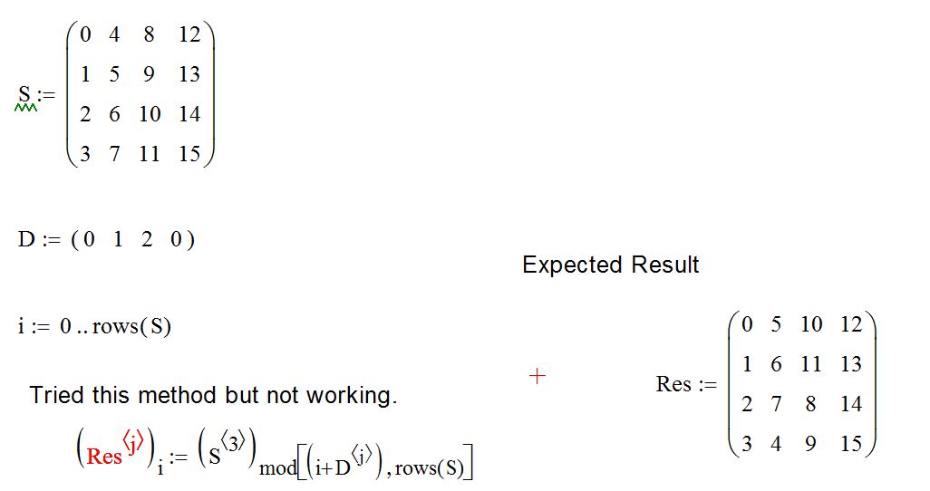 Solved: Shifting Matrix/Vector in Mathcad - PTC Community