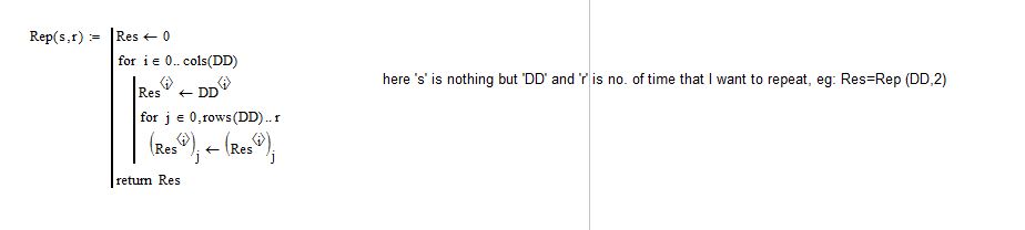 Solved: Repeat Matrix/vector in Mathcad - PTC Community