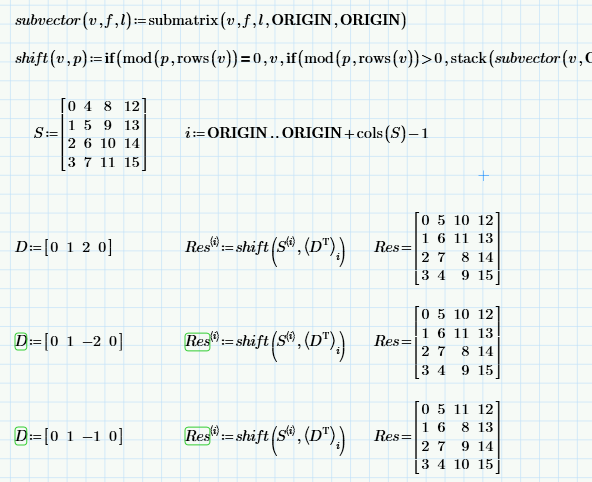 Solved: Shifting Matrix/Vector in Mathcad - PTC Community