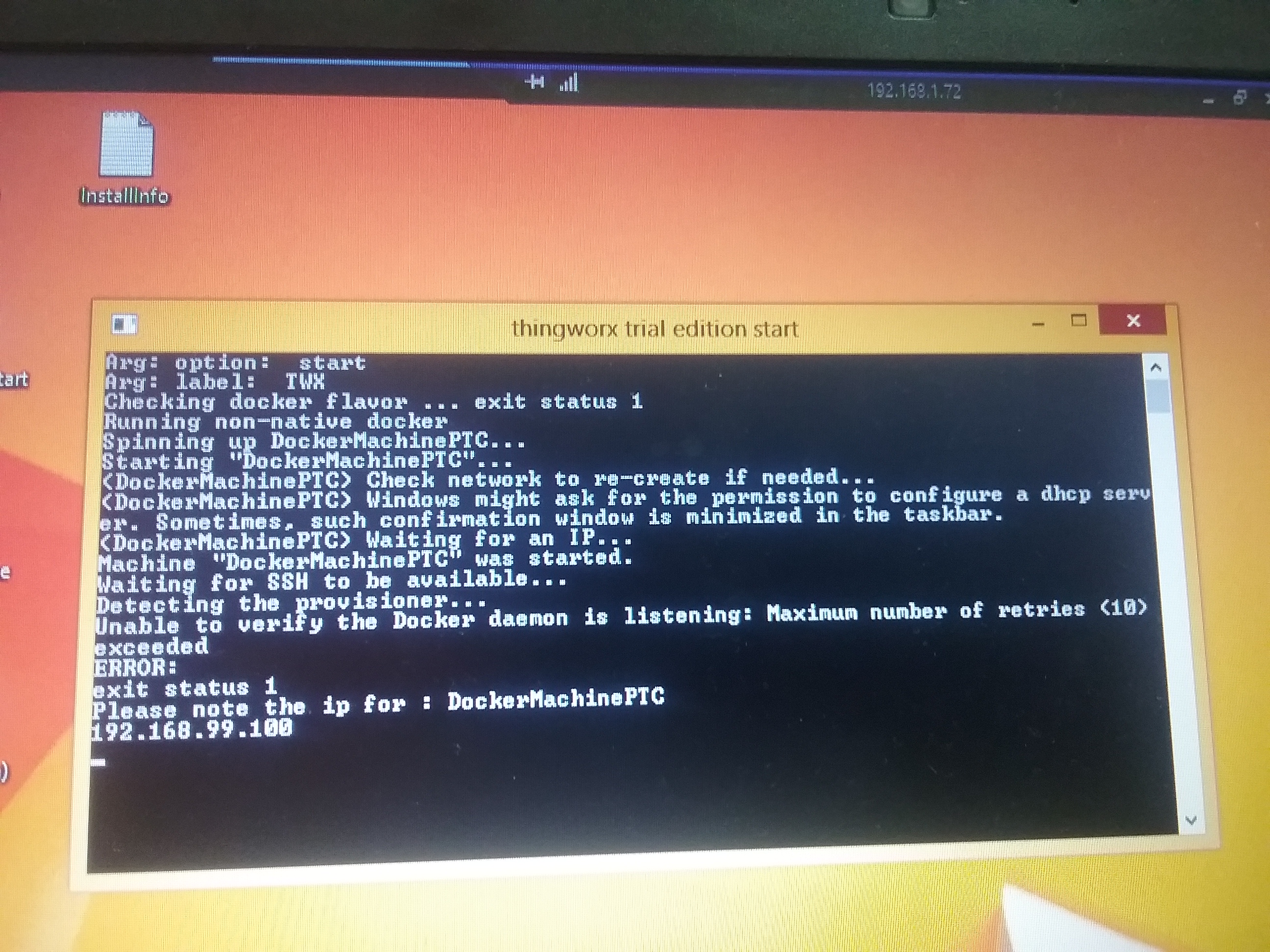 thingworx platform starting error - PTC Community