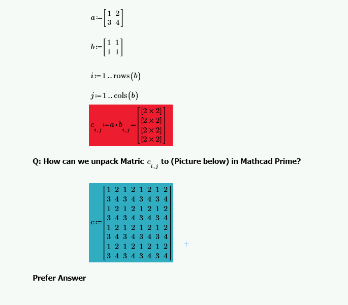Solved: HOW TO UNPACK MATRIC IN MATHCAD PRIME - PTC Community