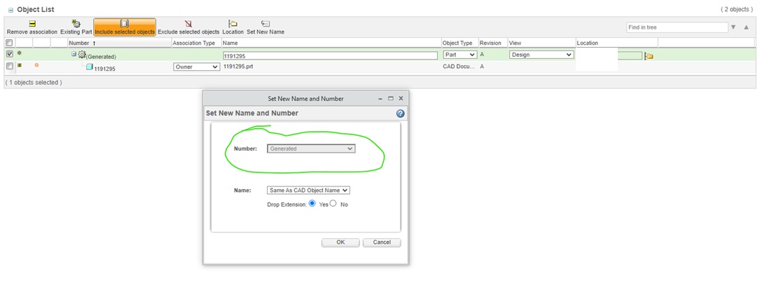Create new WTPart from CAD user can't changed numb... - PTC Community
