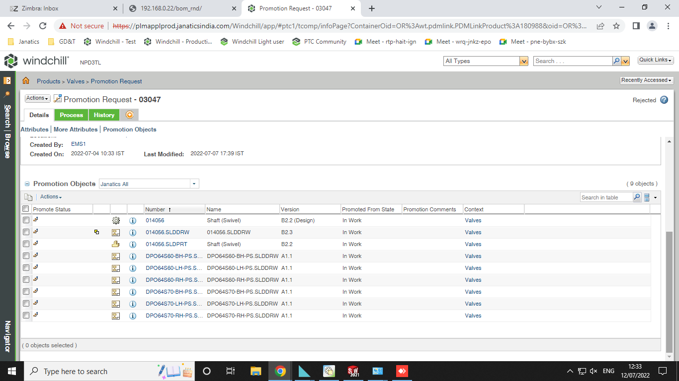 Solved: Promotion request status REJECTED - PTC Community
