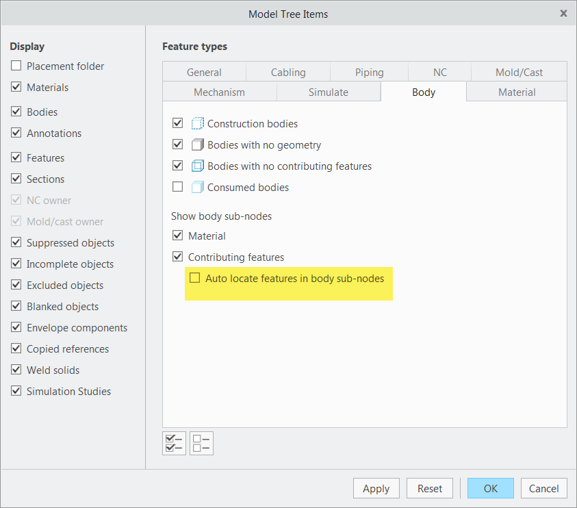Creo 7 model tree config customization - PTC Community