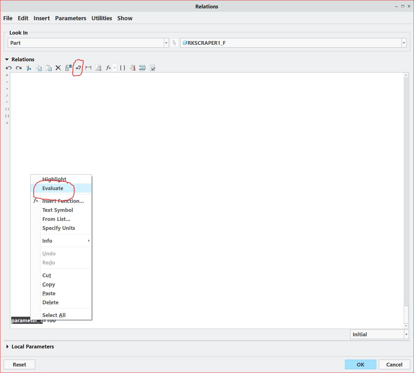 Solved: evaluate command mapkey within relation editor - PTC Community