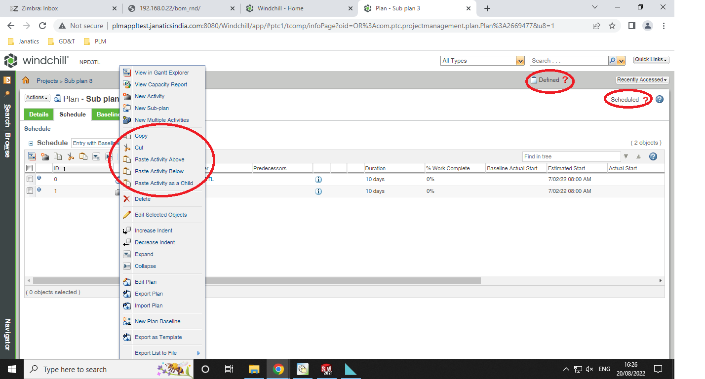 Solved Copy And Paste Activities In Project Schedule Ru Ptc Community