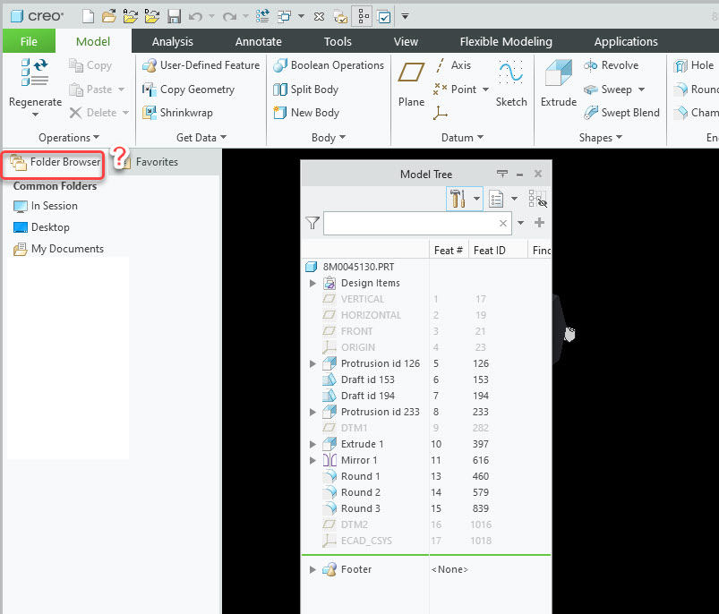 CREO 8: model tree is seperated and the layer tre... - PTC Community