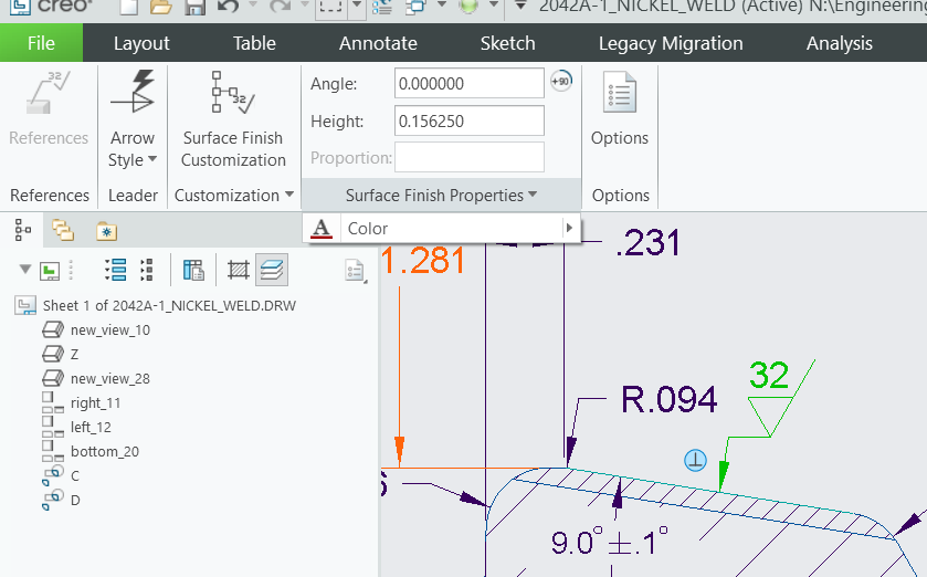 Solved: Creo 9 Surface Finish in Drawings - Where are the ... - PTC Community