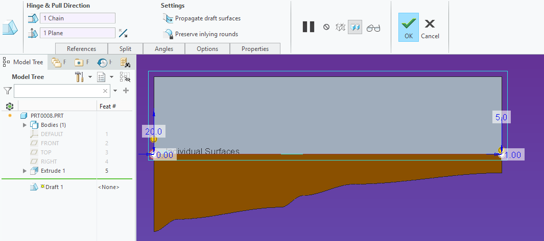 Create smooth variable draft across multiple surfa... - PTC Community