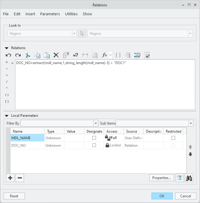 model_name + "custom text" in a drawing parameter ... - PTC Community