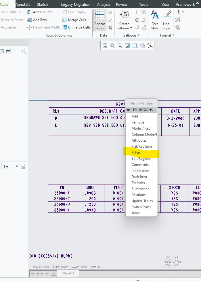 Solved: Api to add filters to creo drawing repeat regions ... - PTC Community