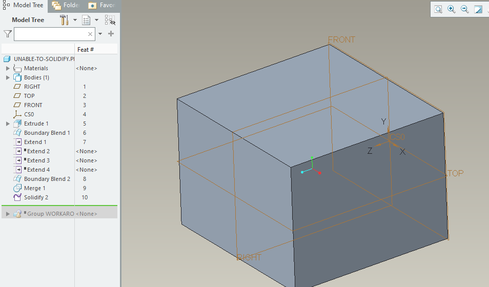 Solved Surface Model Function Extend Causes Single Side Ptc Community