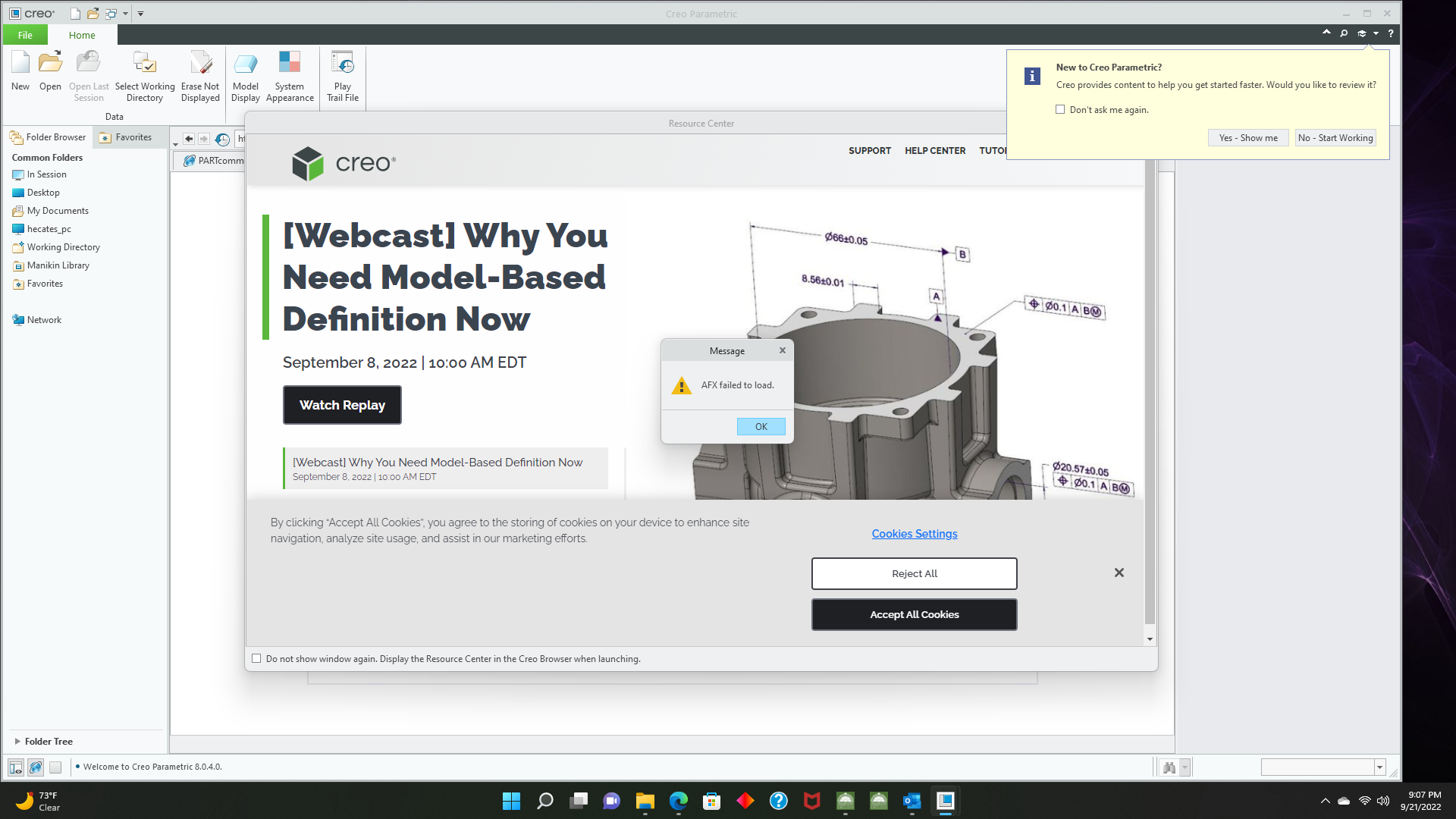 Solved: Creo 8 incorrect install - PTC Community