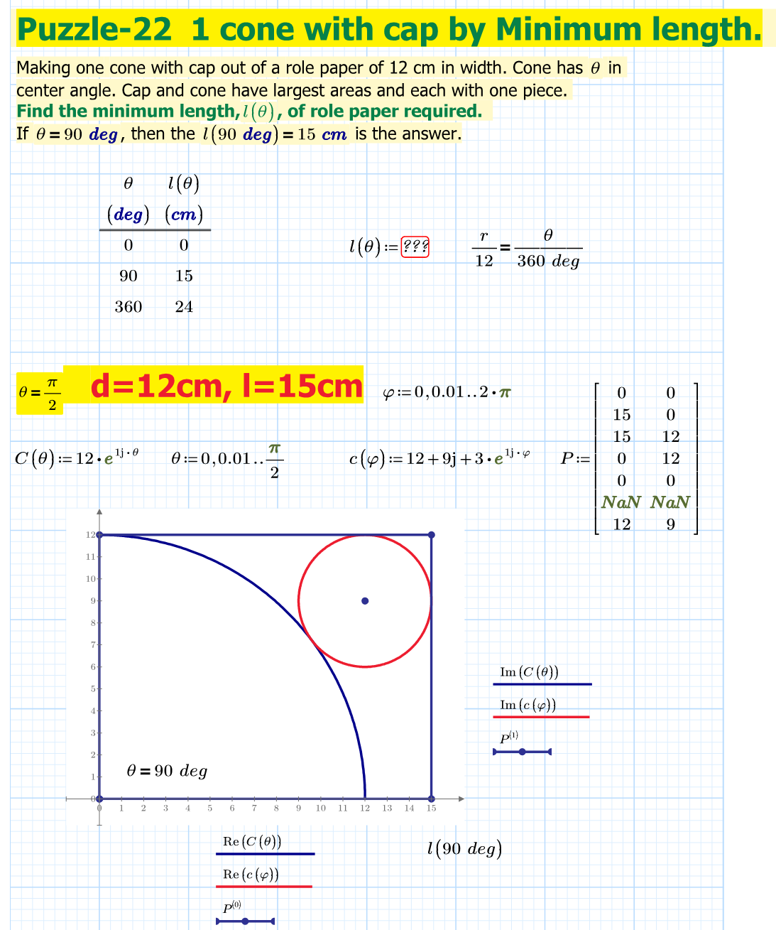 Solved: Find the minimum length, l, of role paper required... - PTC Community