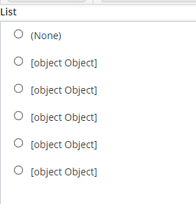 Solved: Radio Button on the List Items - PTC Community