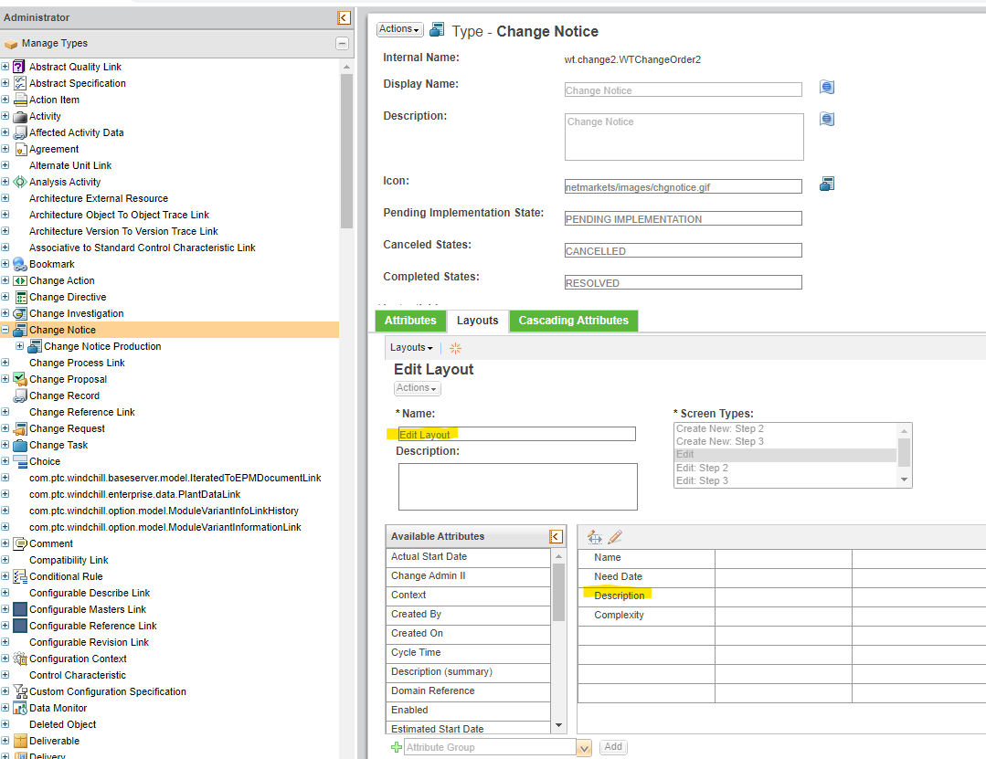 Solved: Edit Change Notice Description after it is created - PTC Community