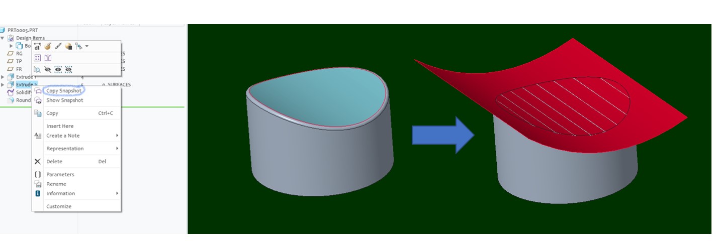 Trim a solid using a surface by solidfication but ... - PTC Community