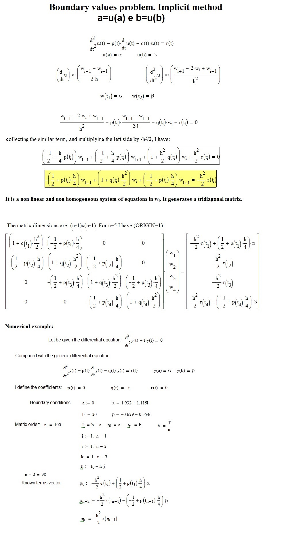 Matrix Finite Difference Method Ptc Community 