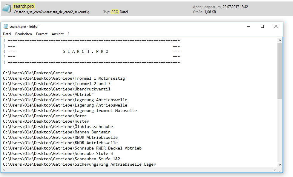 Solved: Retrieve missing components, search_path does not ... - PTC Community