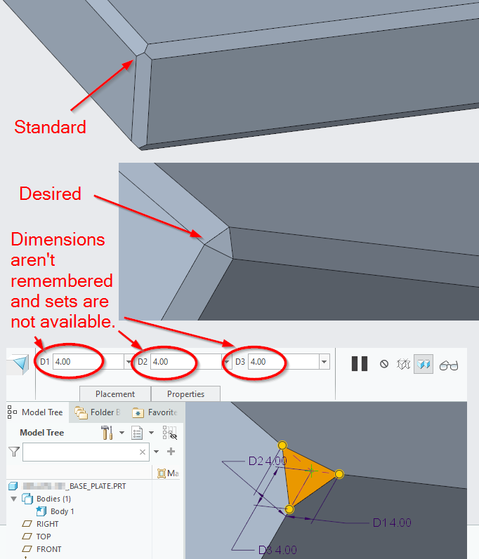 Corner chamfer workflow - PTC Community