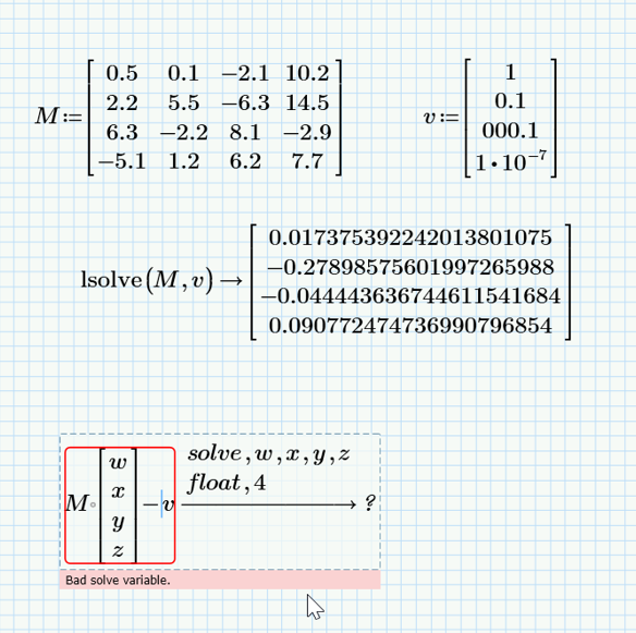 Solved: How to find Symbolic solution of a system of linea... - PTC Community