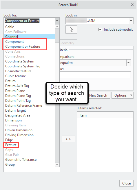 Solved Macro I Want Select The Feature Id And Not The Nod Ptc