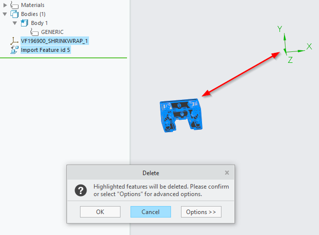 Solved: Relocate CSYS in imported part? - PTC Community