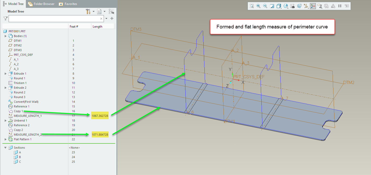 Solved: How to check the length and points of an unbent cu... - PTC Community