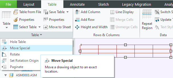Solved: align table in drawings - PTC Community