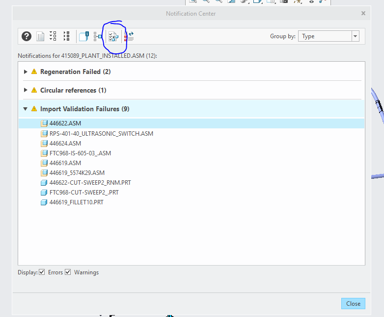 Issue: "Import Validation Failure notification" - PTC Community