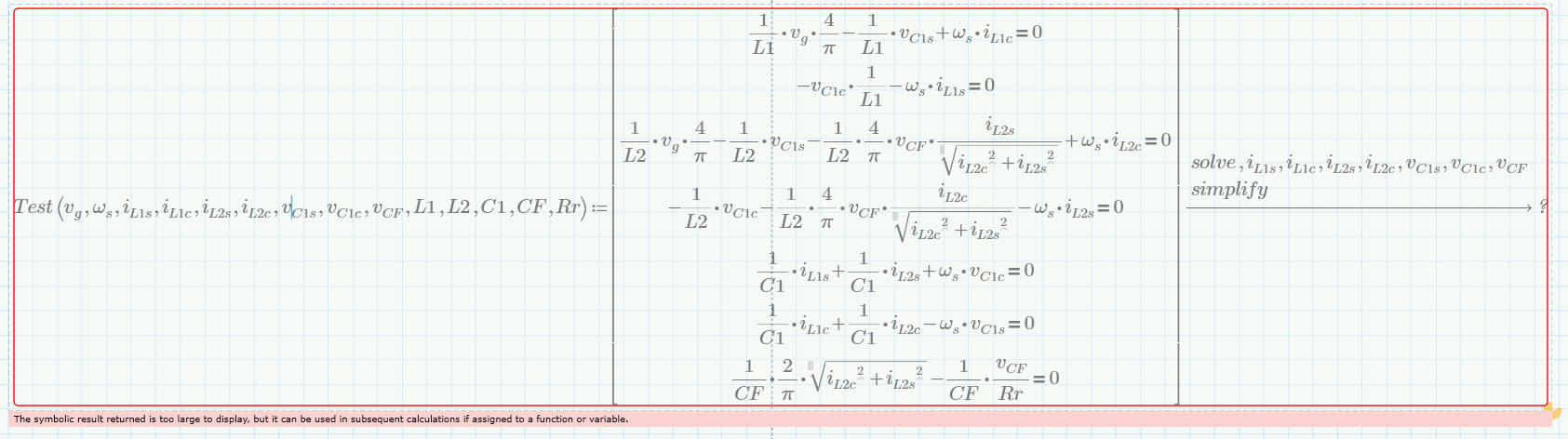 Solved: System of Equations Mathcad Prime 7 - result retu... - PTC ...