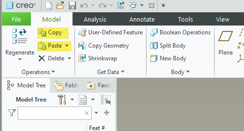 Solved: Where is this Surface Copy Command? - PTC Community
