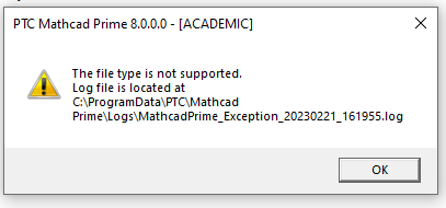 The file type is not supported - PTC Community