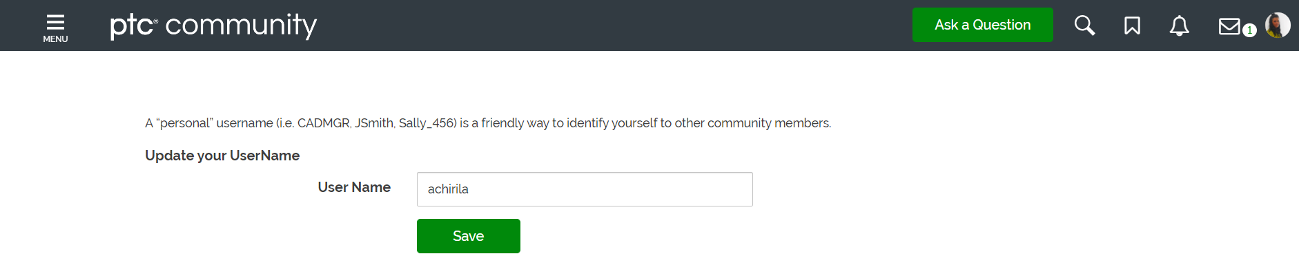 How to Change PTC Community Username (Screen Name) - PTC Community