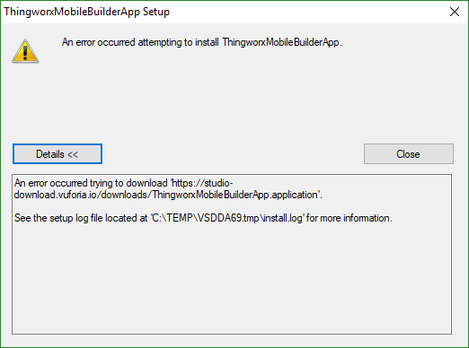 Error Installing the Thingworx Studio. - PTC Community