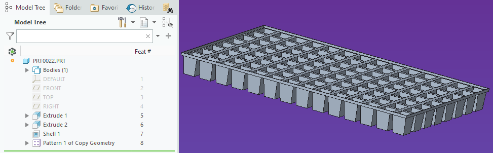 Unable to pattern a shell design - program always ... - PTC Community