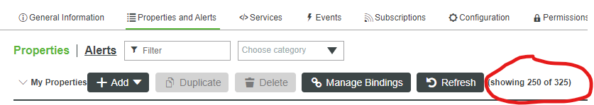 Solved: Limit of number of properties in the Composer view... - PTC Community