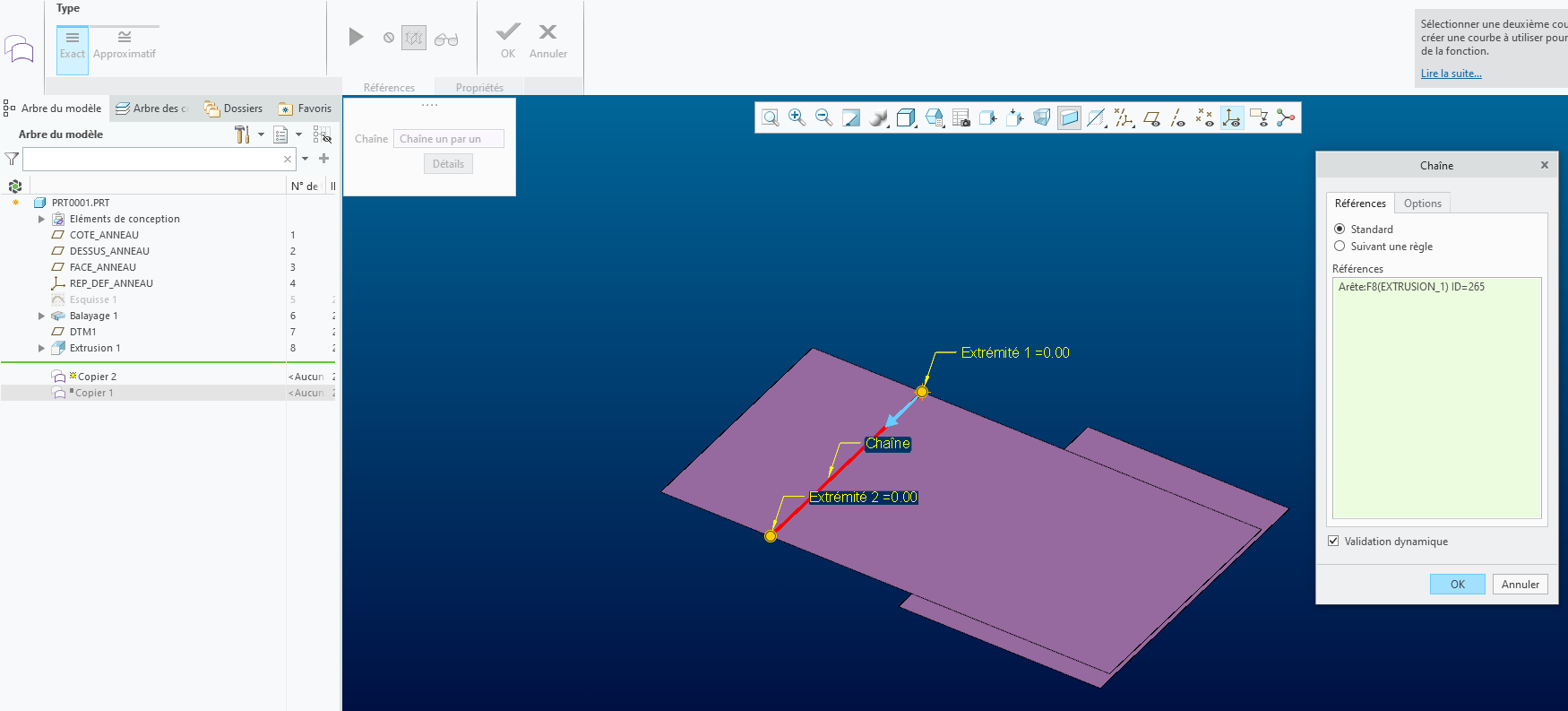 Solved: Select fictive line on extrude surface - PTC Community