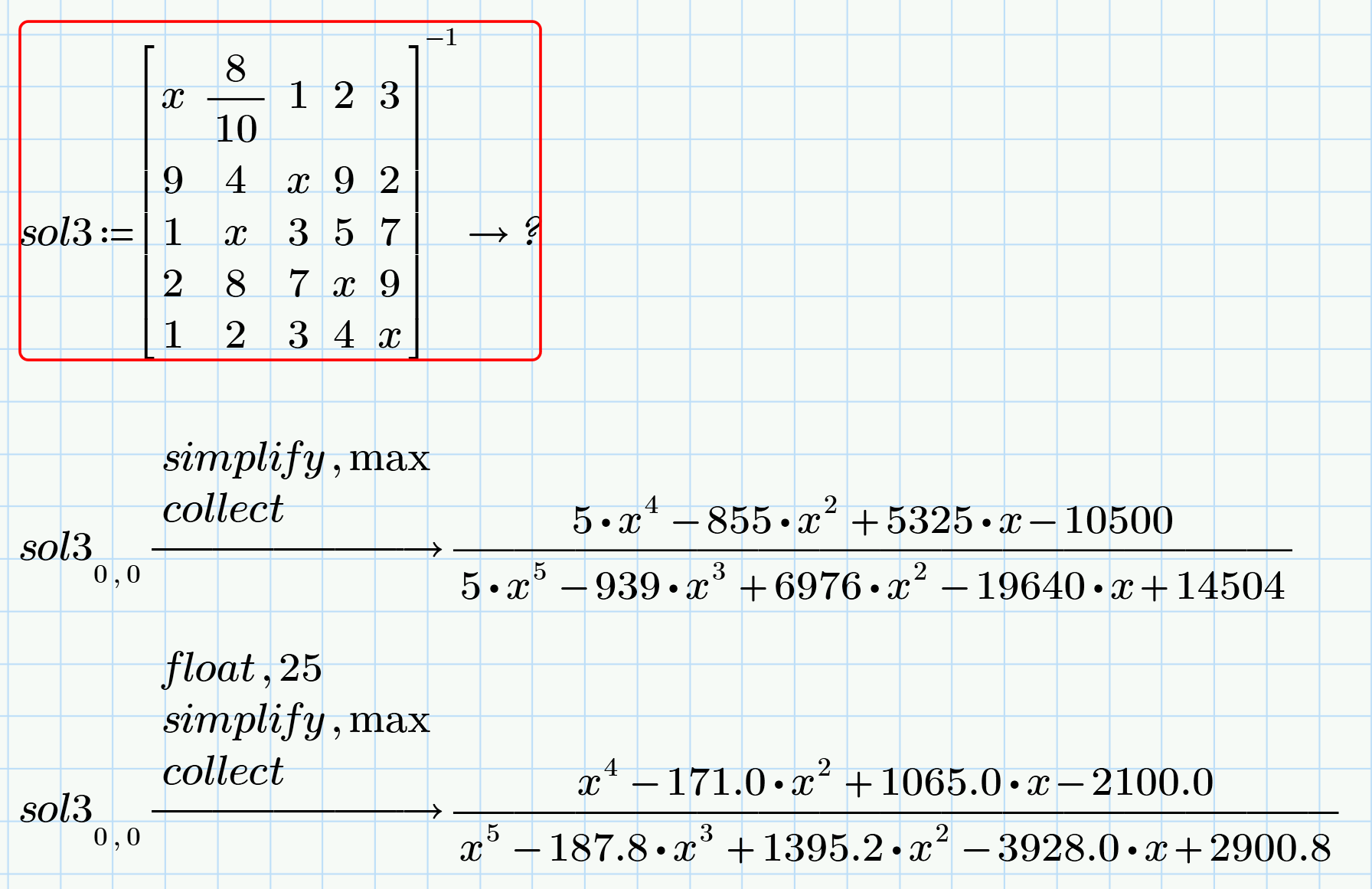 Solved Symbolic Calculation Of Determinant Ptc Community