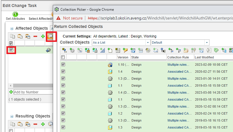 Auto-collect affected/resulting object in change t... - PTC Community